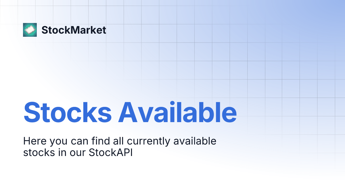 Stocks Available | StockMarket